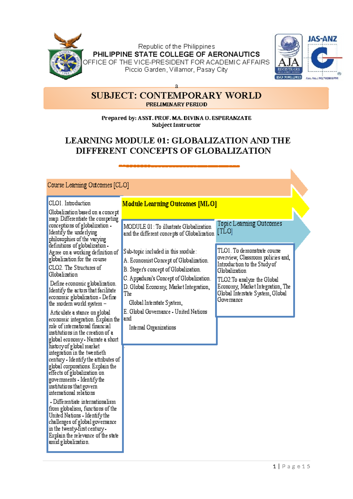 GEC2207 Prelim Module: Understanding Globalization Concepts and ...