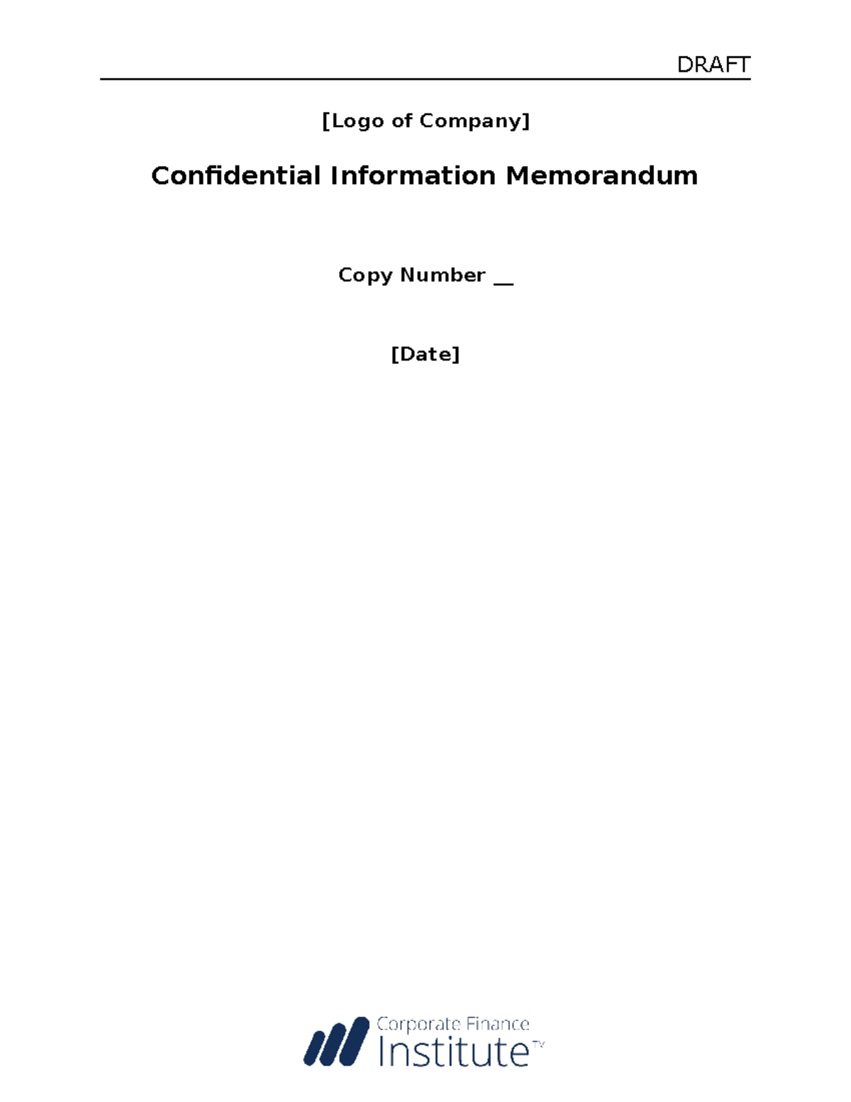 Confidential Information Memorandum Cim