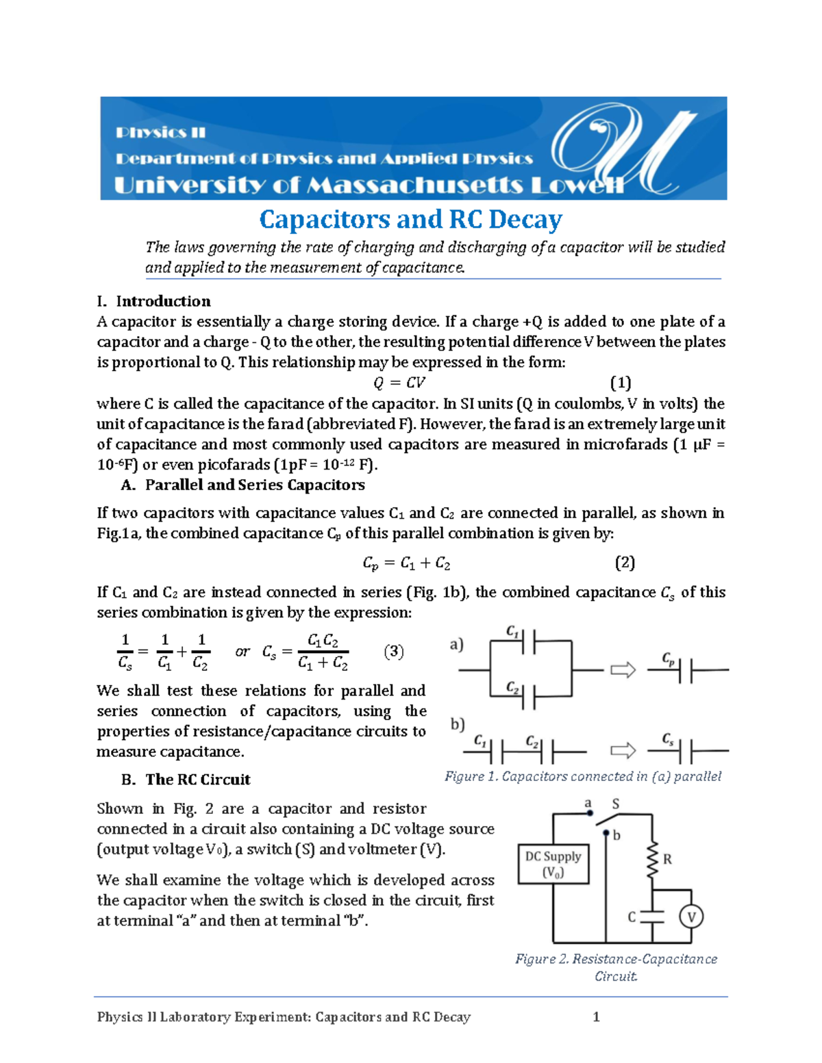 L4 Capacitors and RC Decay - Capacitors and RC Decay The laws governing ...