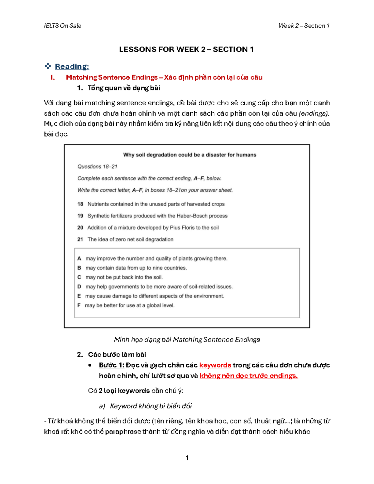 IELTS On Sale Week 2 Section 1: Reading & Listening Strategies - Studocu