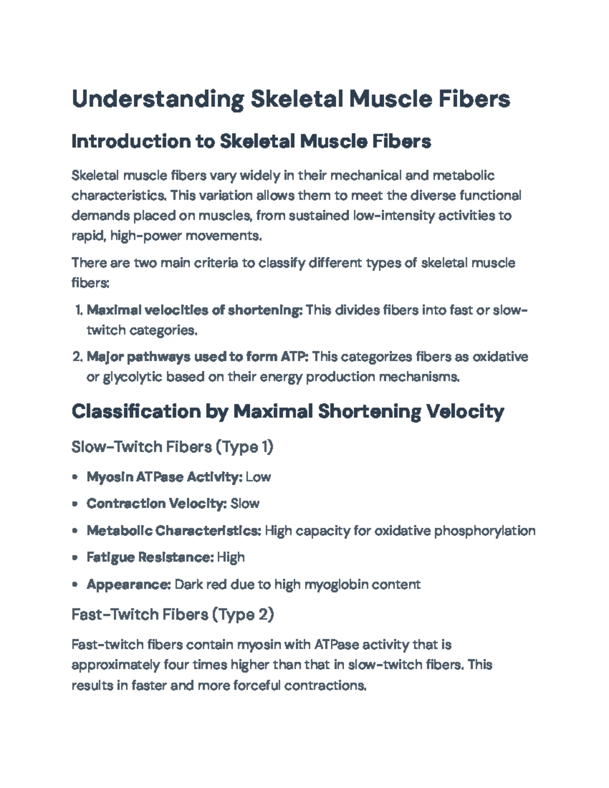 Understanding Skeletal Muscle Fibers: Types and Characteristics ...