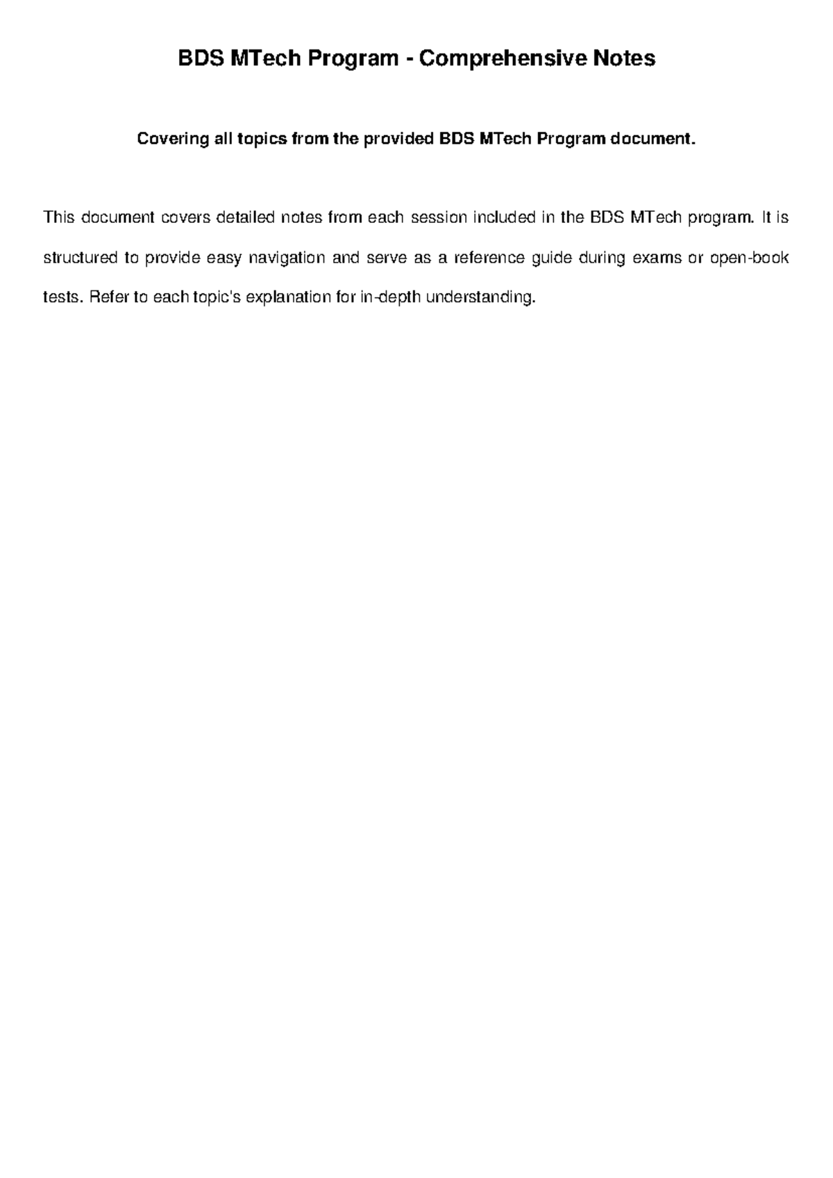 BDS MTech Comprehensive Notes: Big Data, Analytics & Systems - Studocu