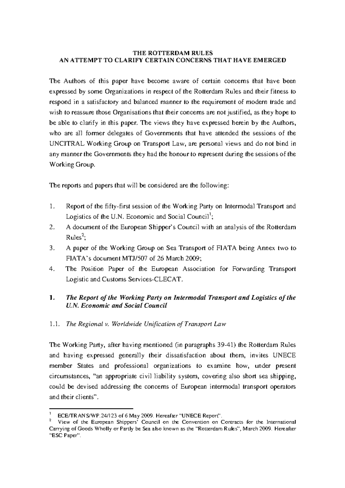 Rotterdam Rules Analysis - Expert Paper Notes - Studocu