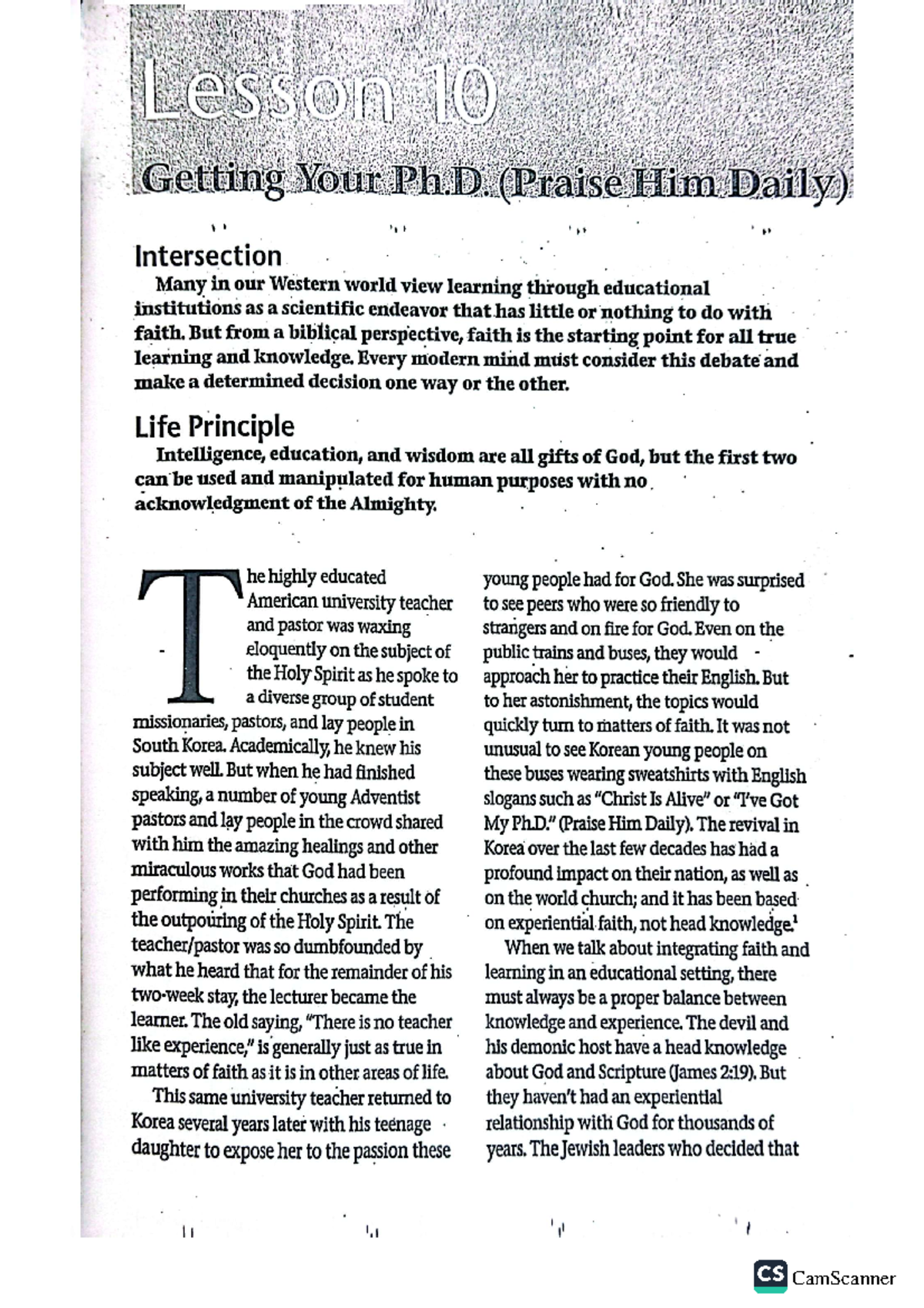 Choices-Lesson-10 - Choices lesson 10 - esson 10 Getting Your Ph (Praise Him Daily) Intersection ...