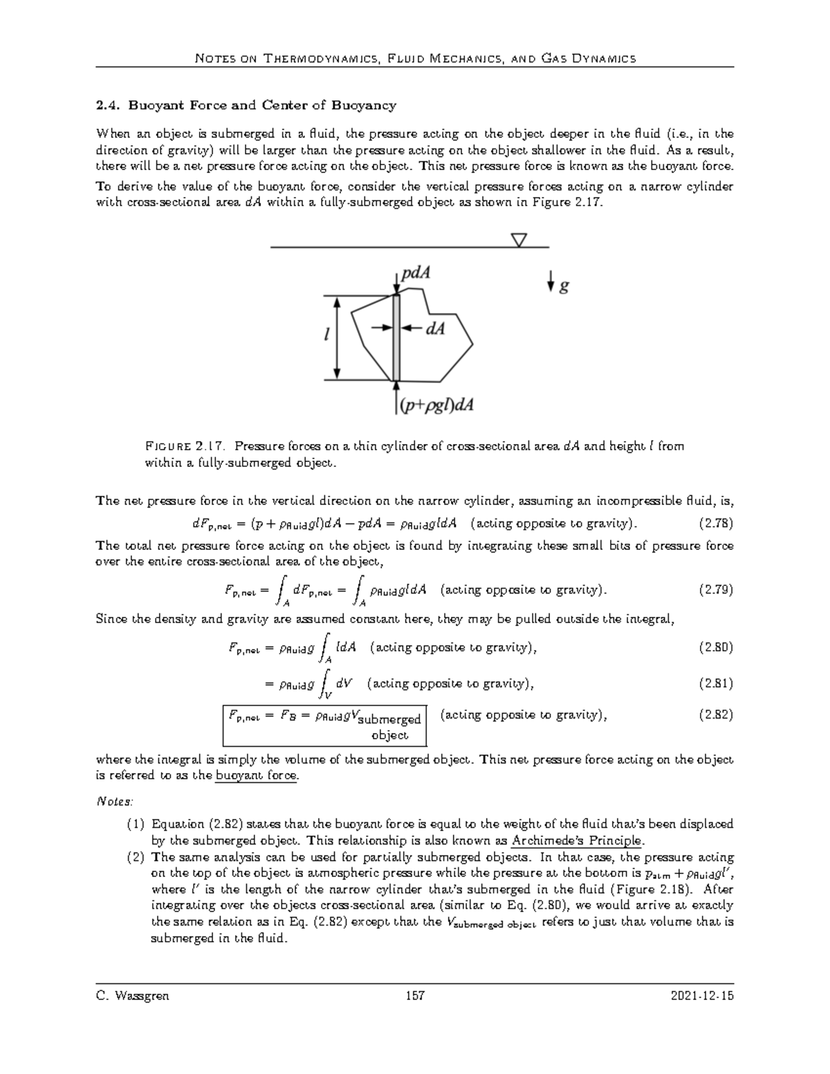 Buoyant Force and Center of Buoyancy - Thermodynamics, Fluid Mechanics ...