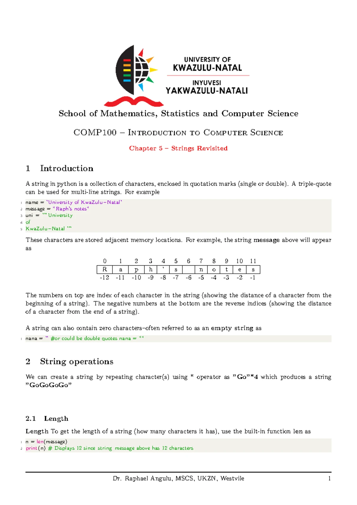 Diploma in Computer Science: Lesson 1 Summary Notes - Studocu