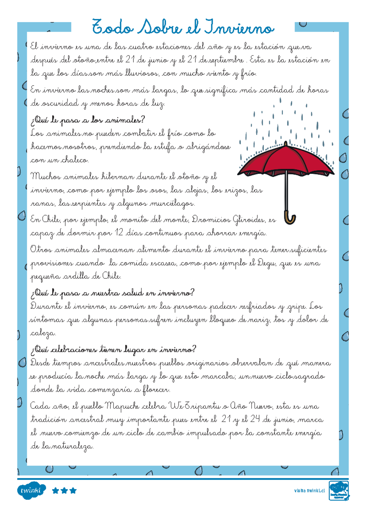 Habilidad Alta - guia de clases - Todo Sobre el Invierno El invierno es ...