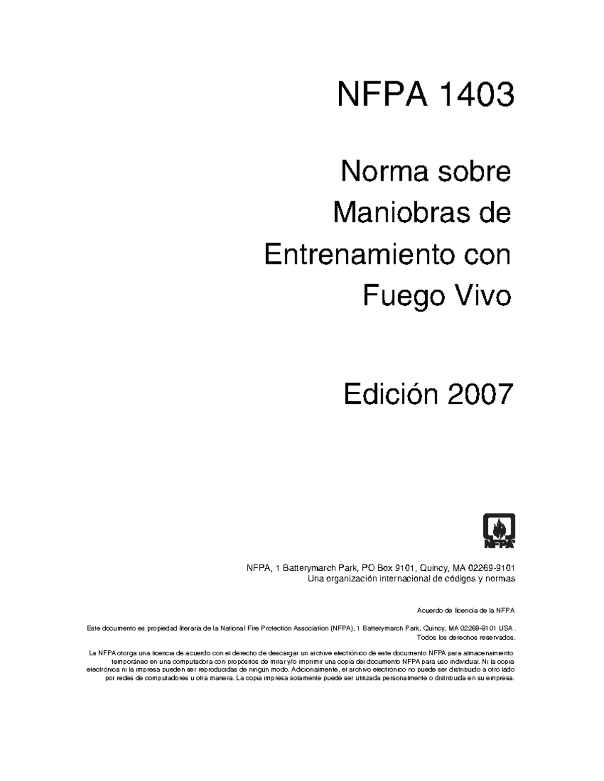 NFPA 1403: Normativa para Maniobras de Entrenamiento con Fuego Vivo ...