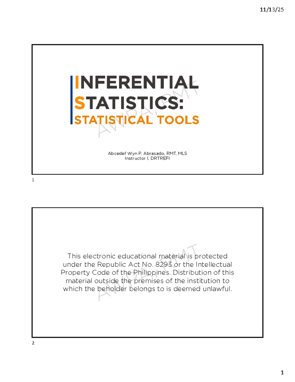 04-B Inferential Statistics: Statistical Tools & Hypothesis Testing ...