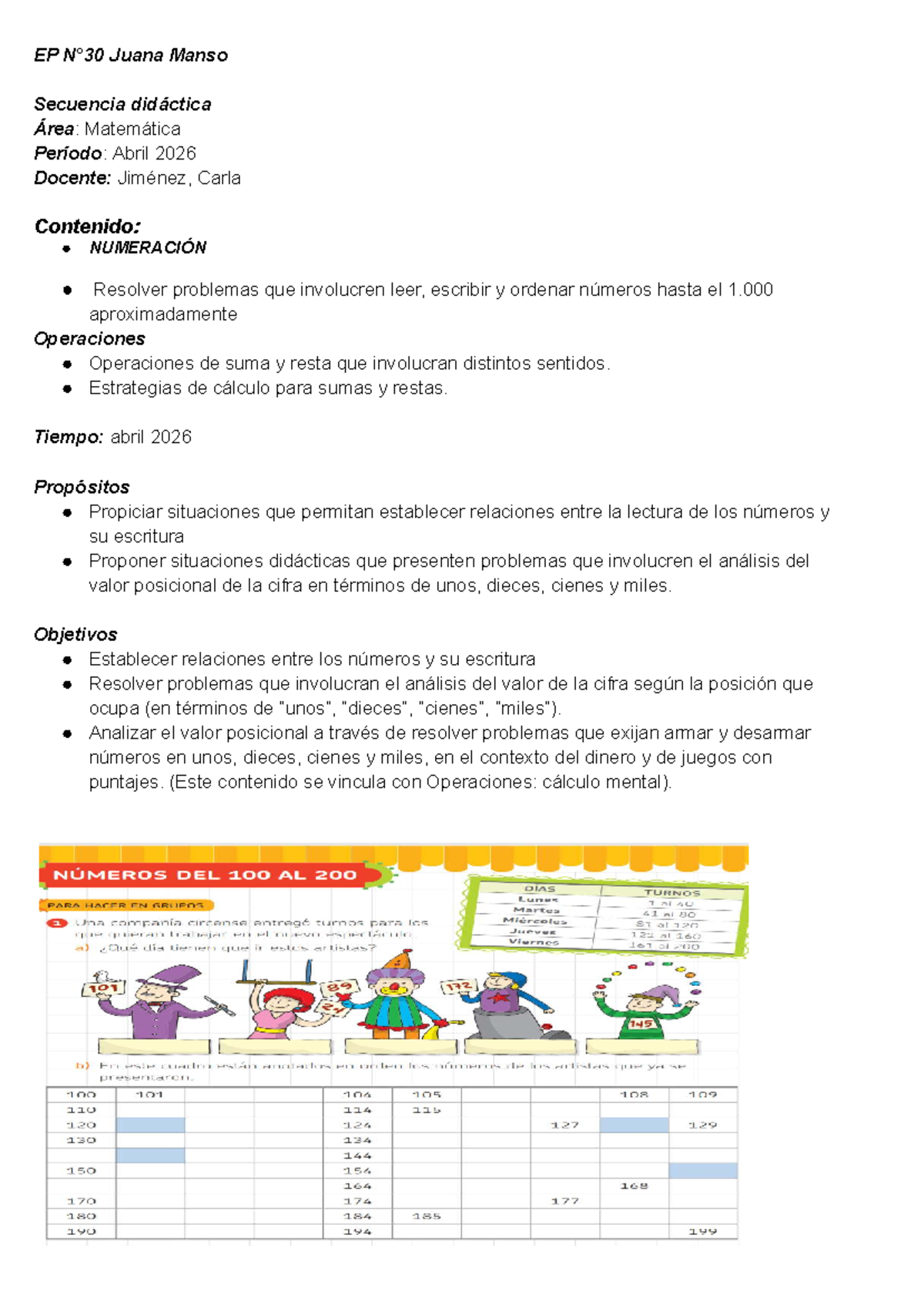 Secuencia Didáctica de Matemática - 3er Grado (Abril 2026) - Studocu