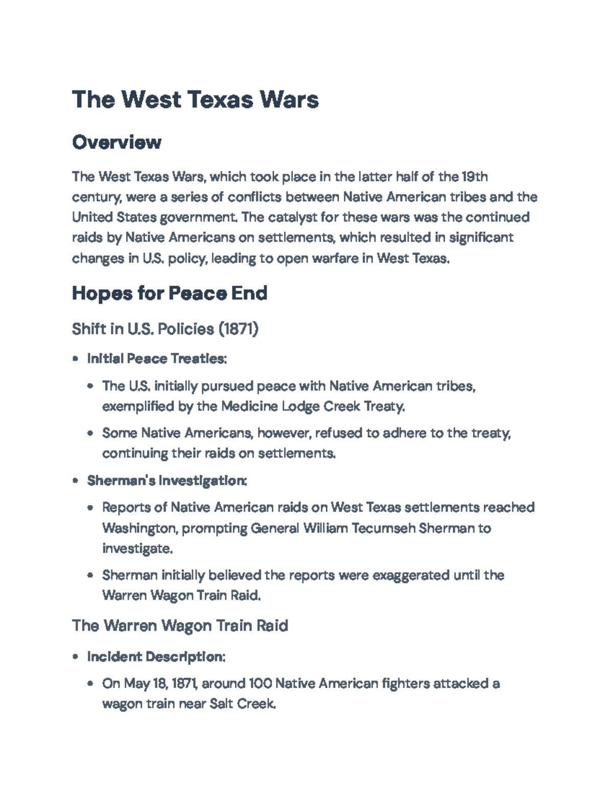 The West Texas Wars: Conflicts Between Native Tribes and U.S. Forces ...