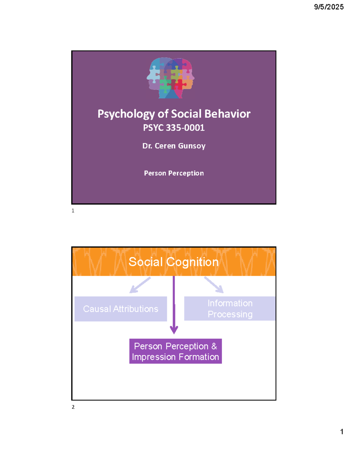 PSYC 335-0001: Understanding Person Perception & Social Cognition - Studocu