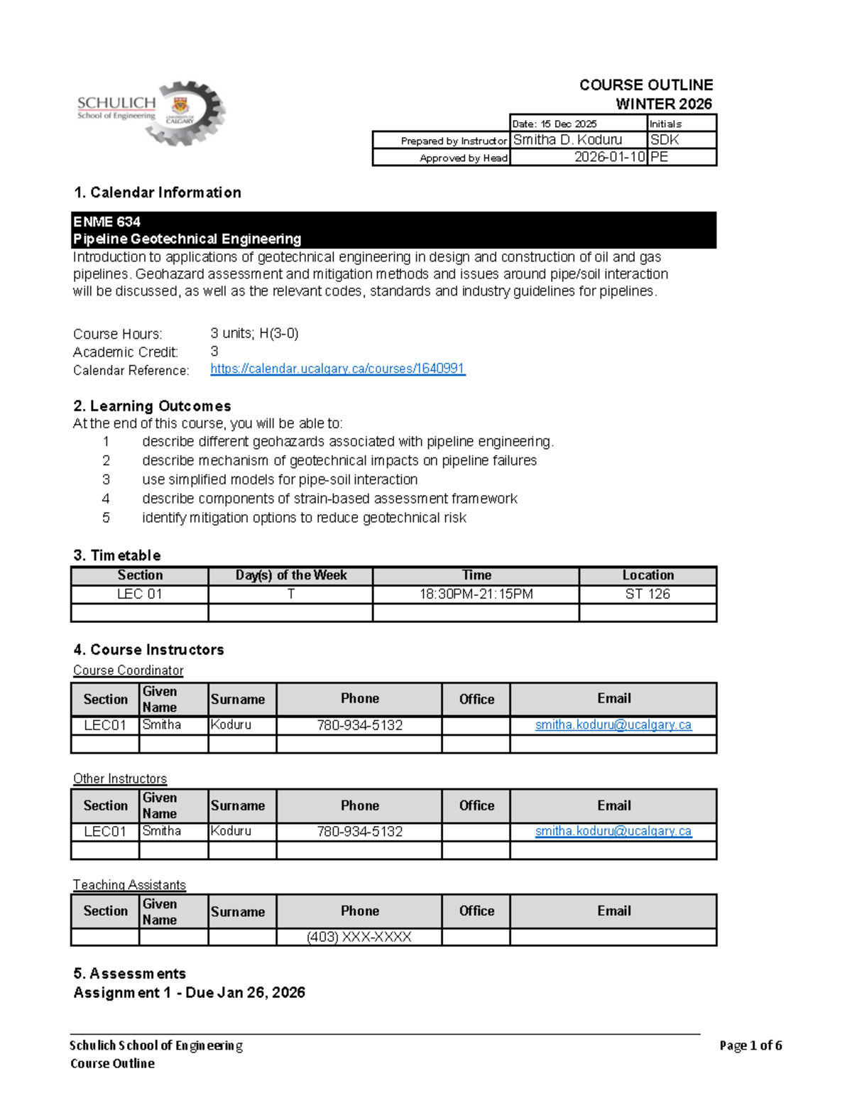 ENME 634 - Winter 2026 Course Outline: Pipeline Geotechnical ...