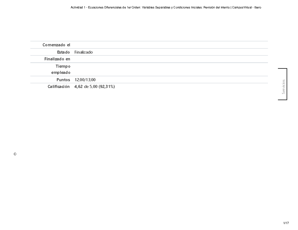 Actividad 1: Ecuaciones Diferenciales de 1er Orden - Variables ...