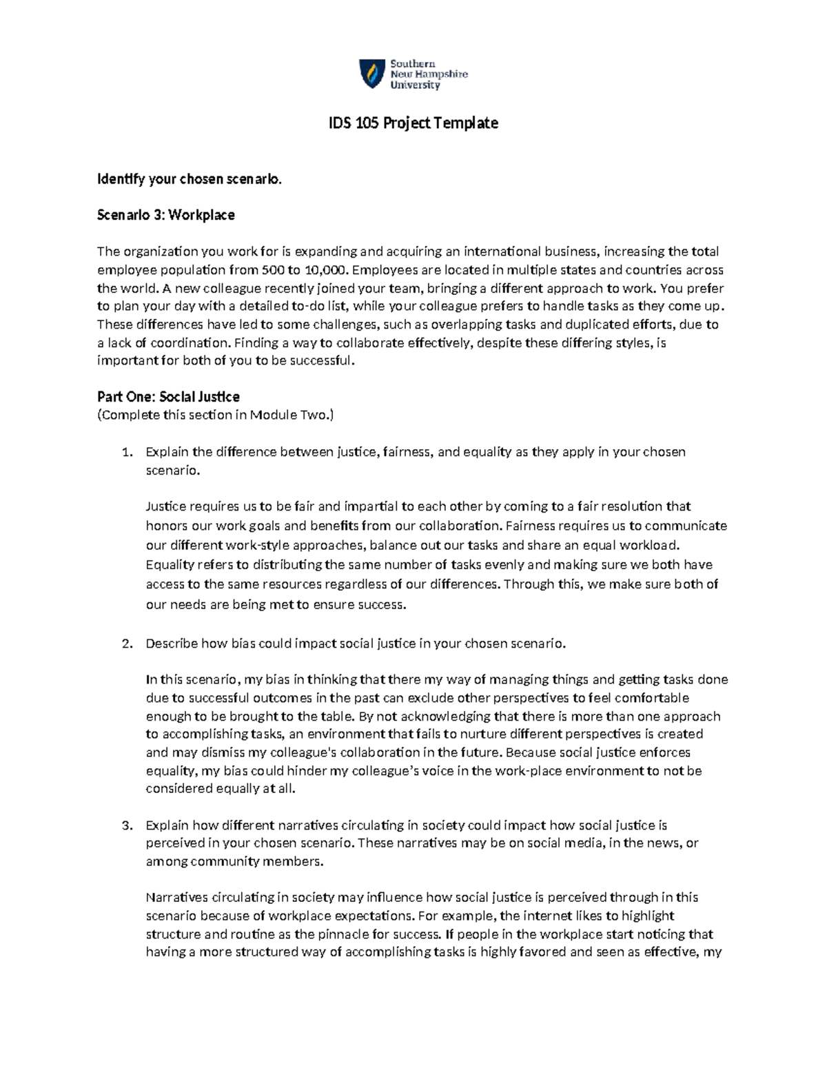 IDS 105 Project Part One: Social Justice & Cultural Fluency Draft - Studocu