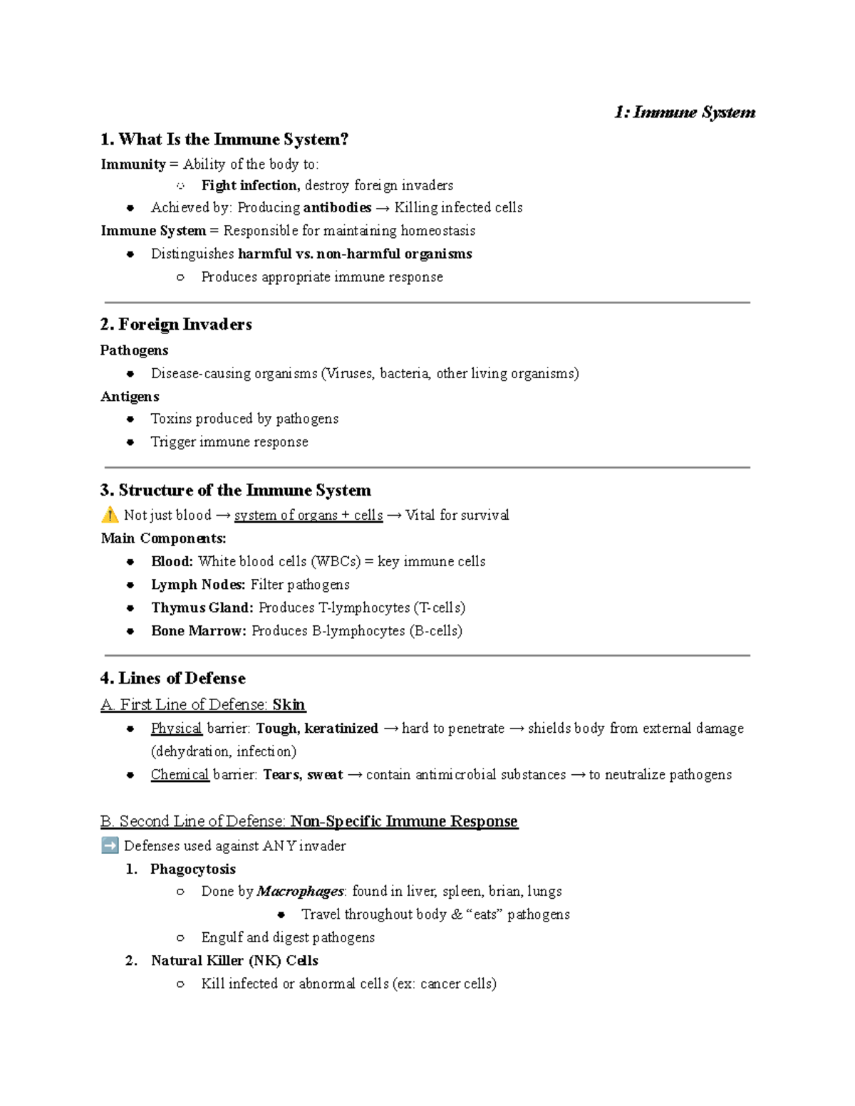 PSYC446 Final Exam Notes: Understanding the Immune System - Studocu