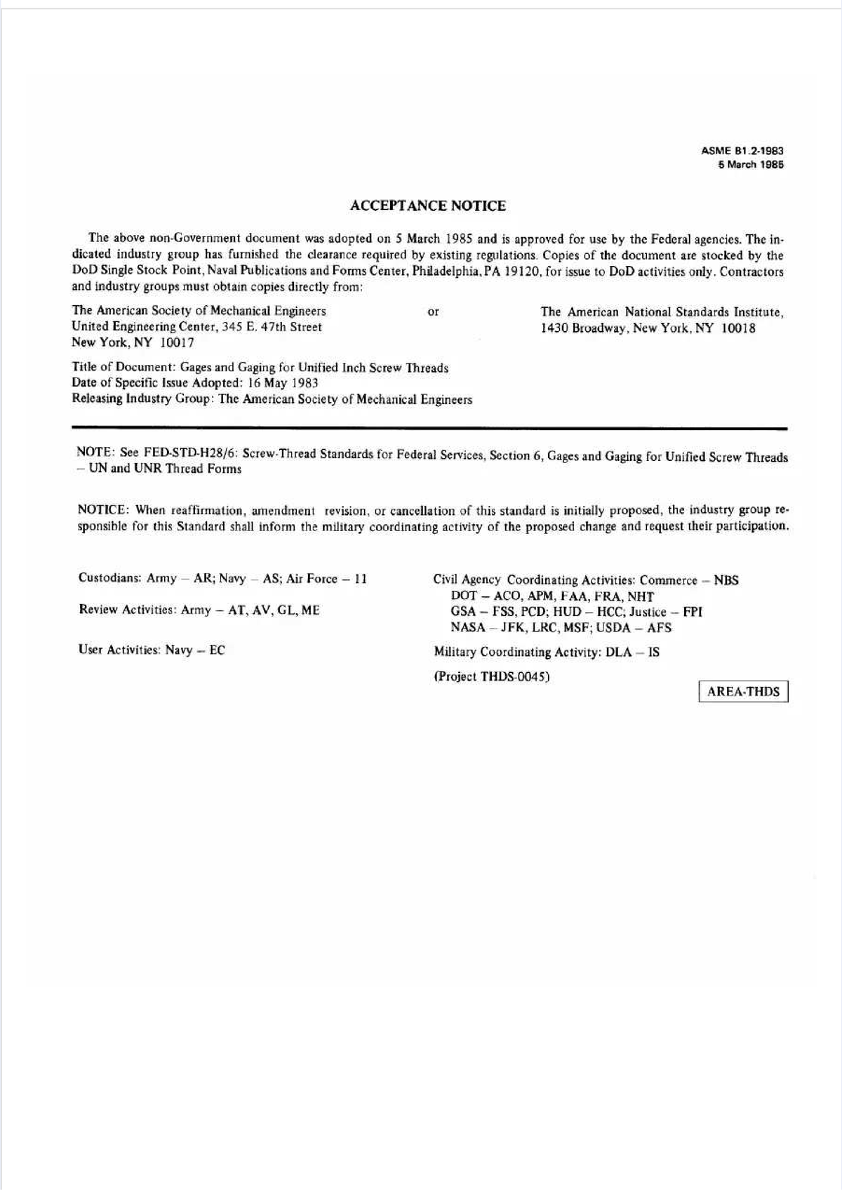 ASME B1.2: Gages and Gaging for Unified Inch Screw Threads Standards ...