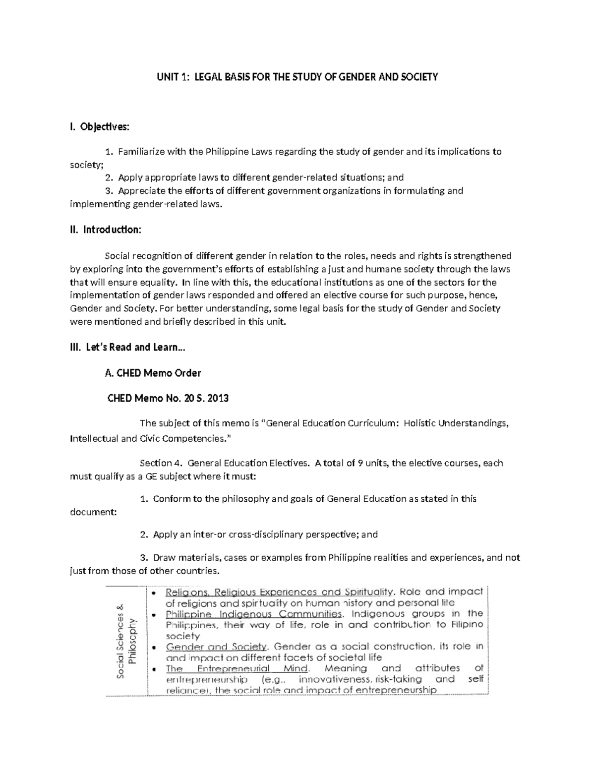 Unit 1: Legal Foundations for Gender & Society Studies - Studocu