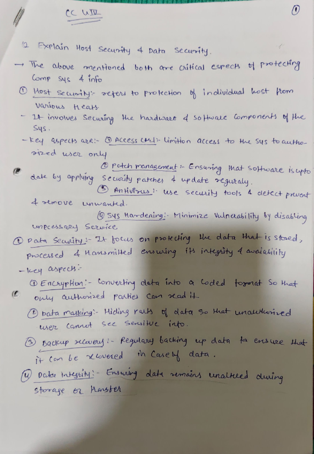 CC U4,5 - Security Notes for Data Protection Study Guide - Studocu