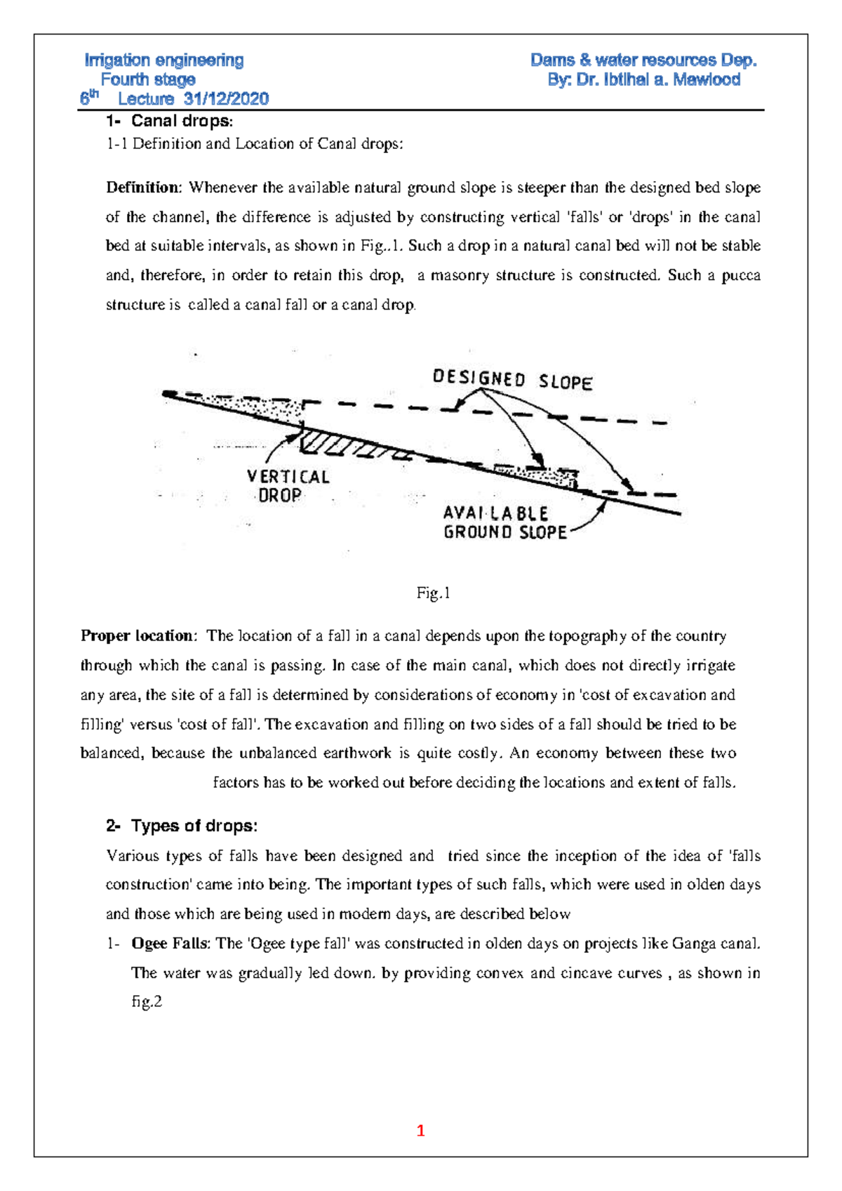 Canal Drops: Definition, Types, and Design Considerations in Canals ...
