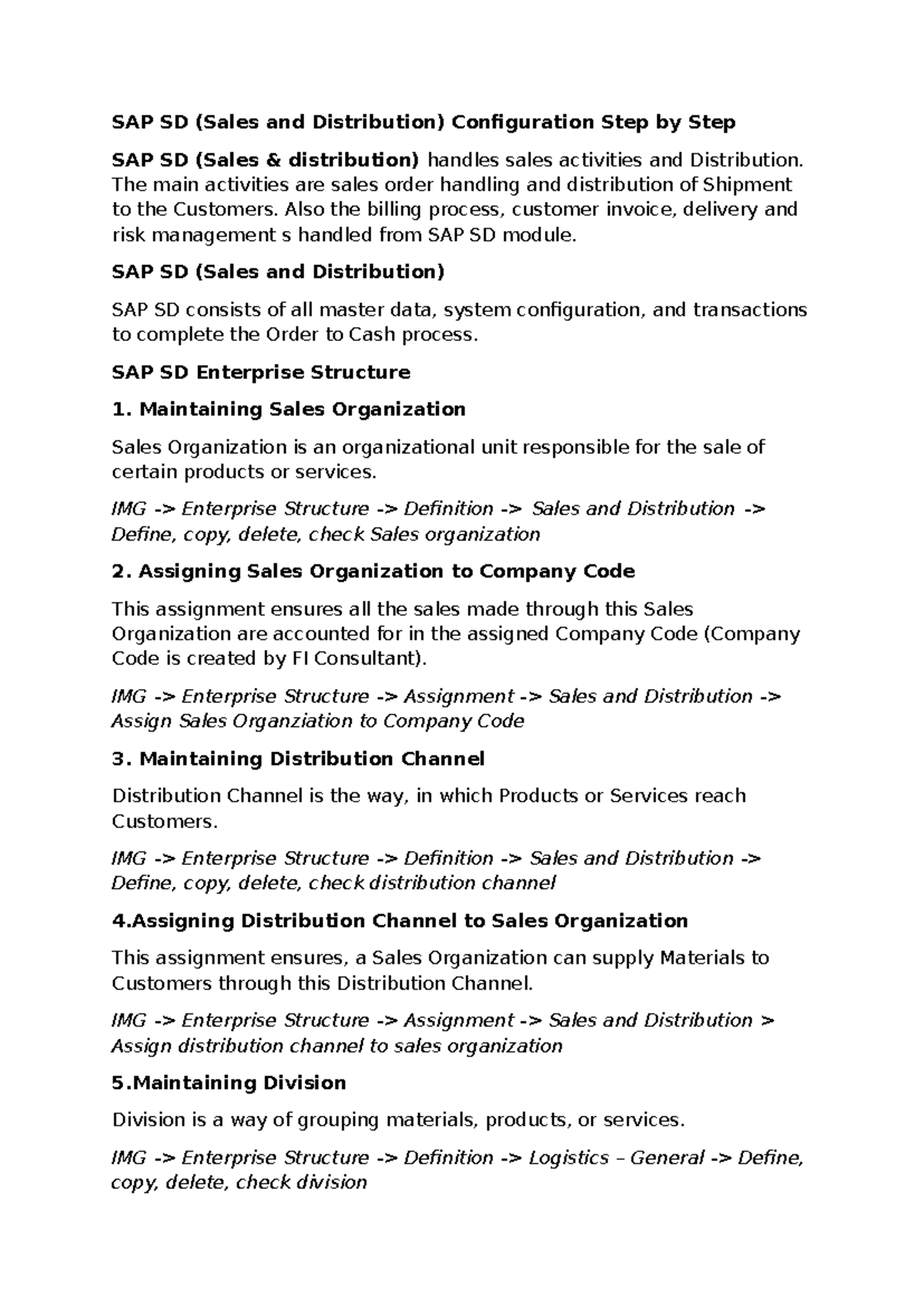 SD Configuration Guide - SAP SD (Sales and Distribution) Configuration ...