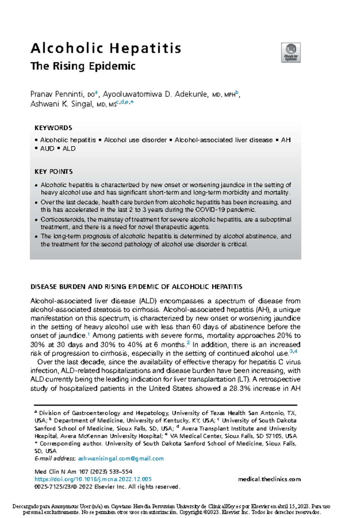 Alcoholic Hepatitis: Understanding the Rising Epidemic and Treatment ...