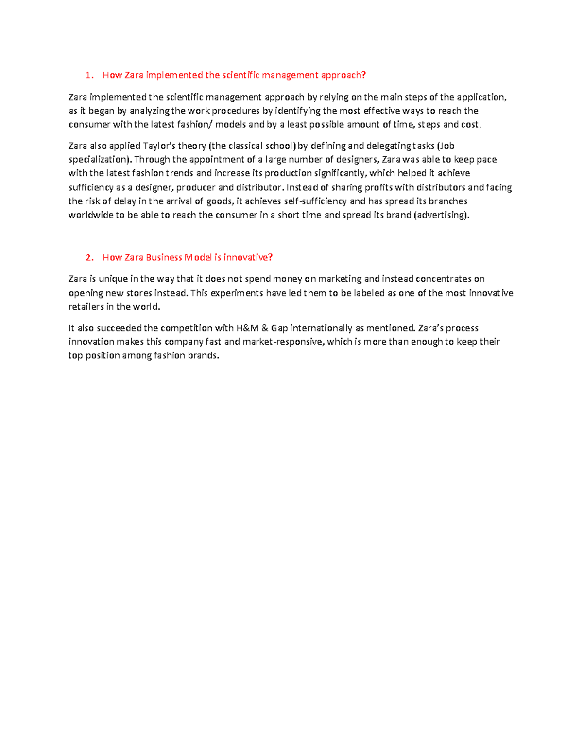 ZARA Case Study: Scientific Management and Innovative Business Model ...