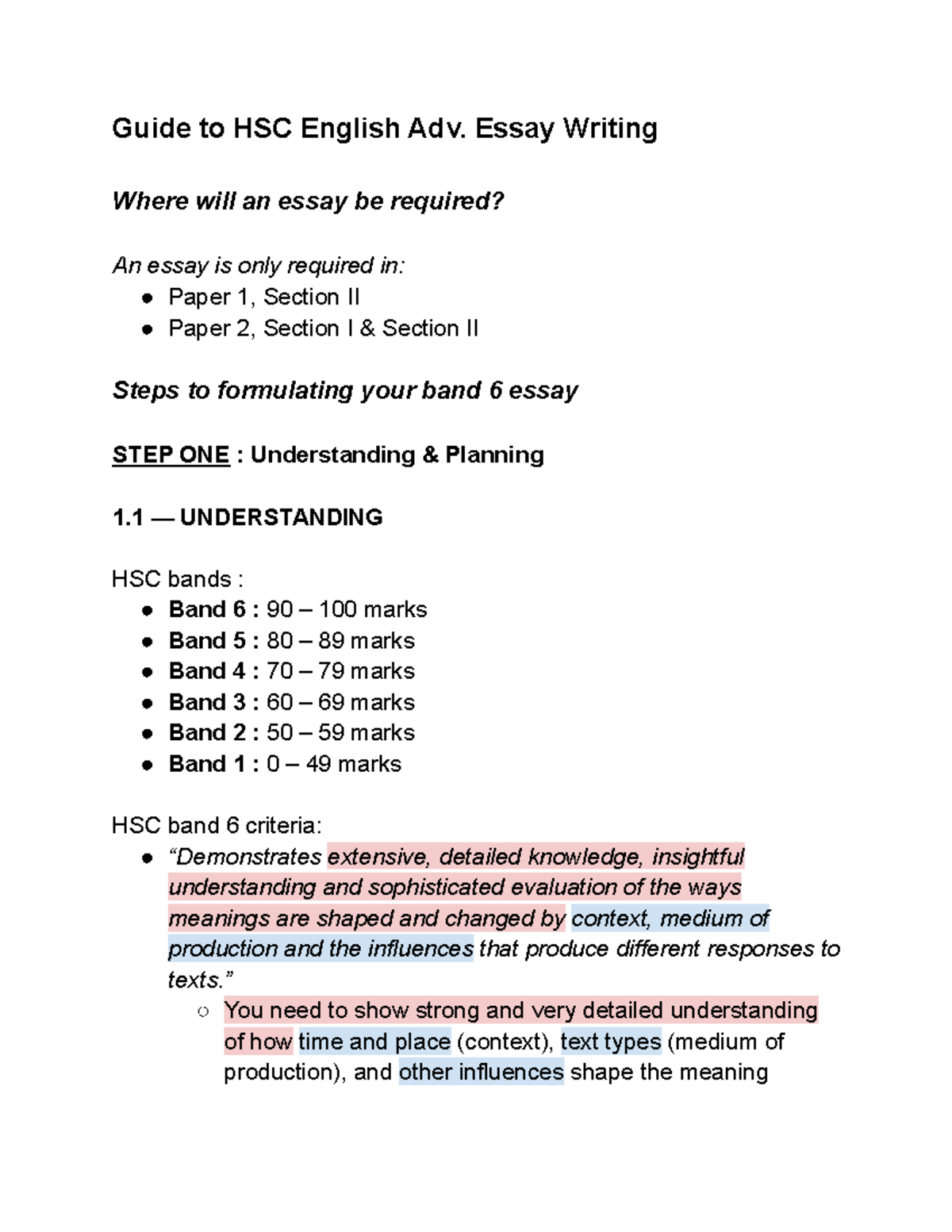 HOW TO Write A BAND 6 Essay (ENG ADV - Guide to HSC English Adv. Essay ...