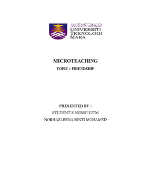 Syamimi Lesson PLAN Microteaching-1 - LESSON PLAN TEMPLATE Form Form 1 (CEFR B1 Level 4) Time 30 ...