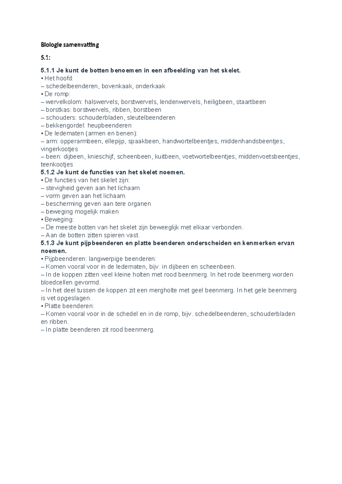 Biologie Samenvatting Hfd 5: Skelet en Gewrichten - Antwoorden ...
