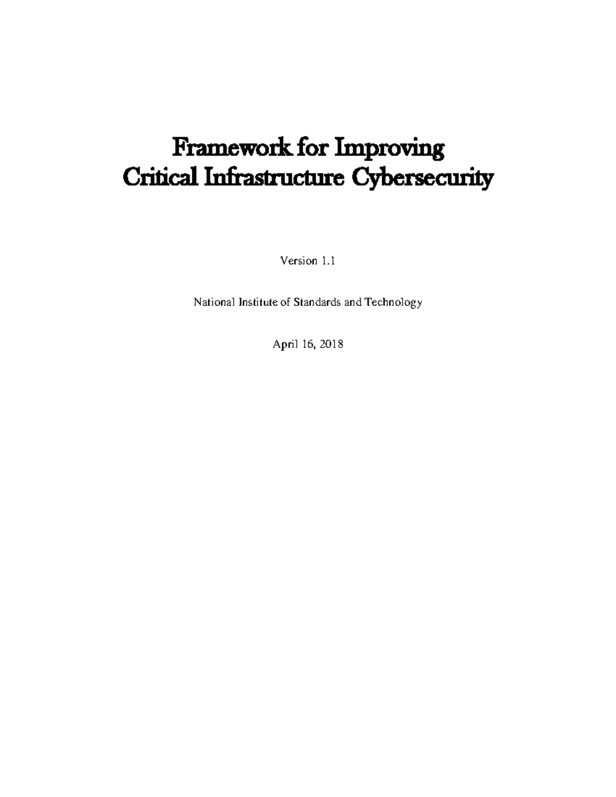NIST Cybersecurity Framework Version 1.1: Enhancements and ...