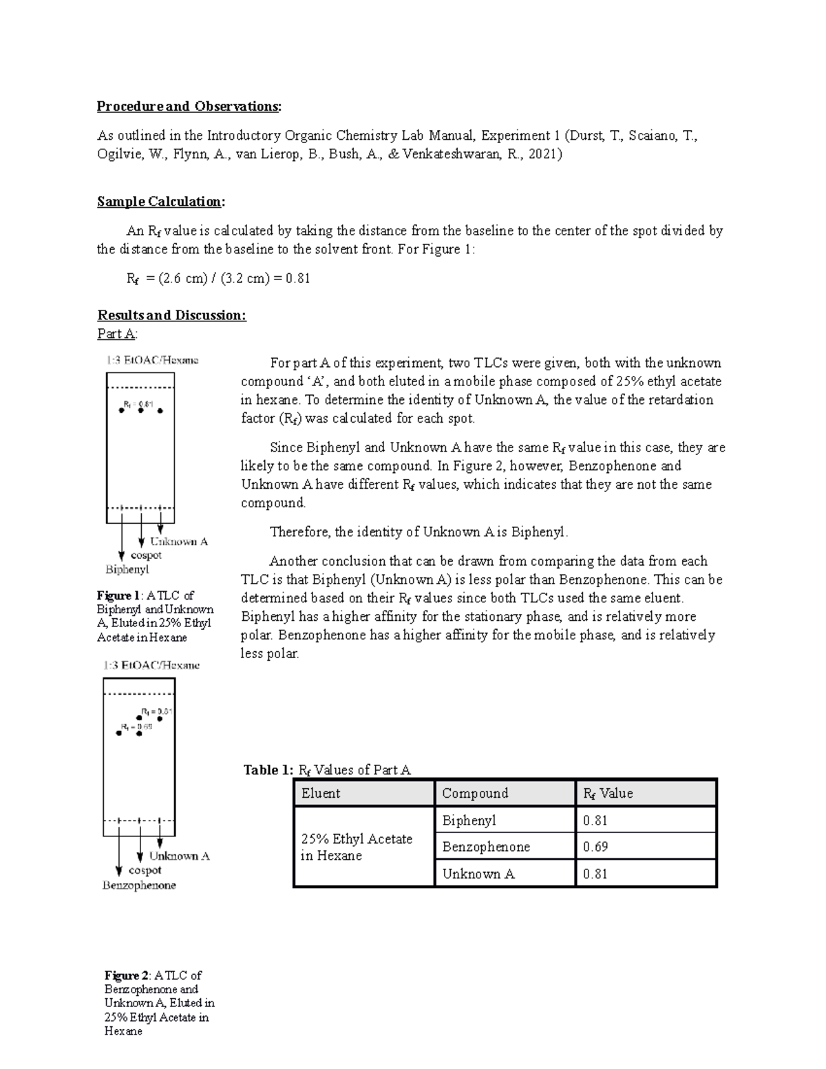 Experiment 1 Report - Procedure and Observations: As outlined in the ...