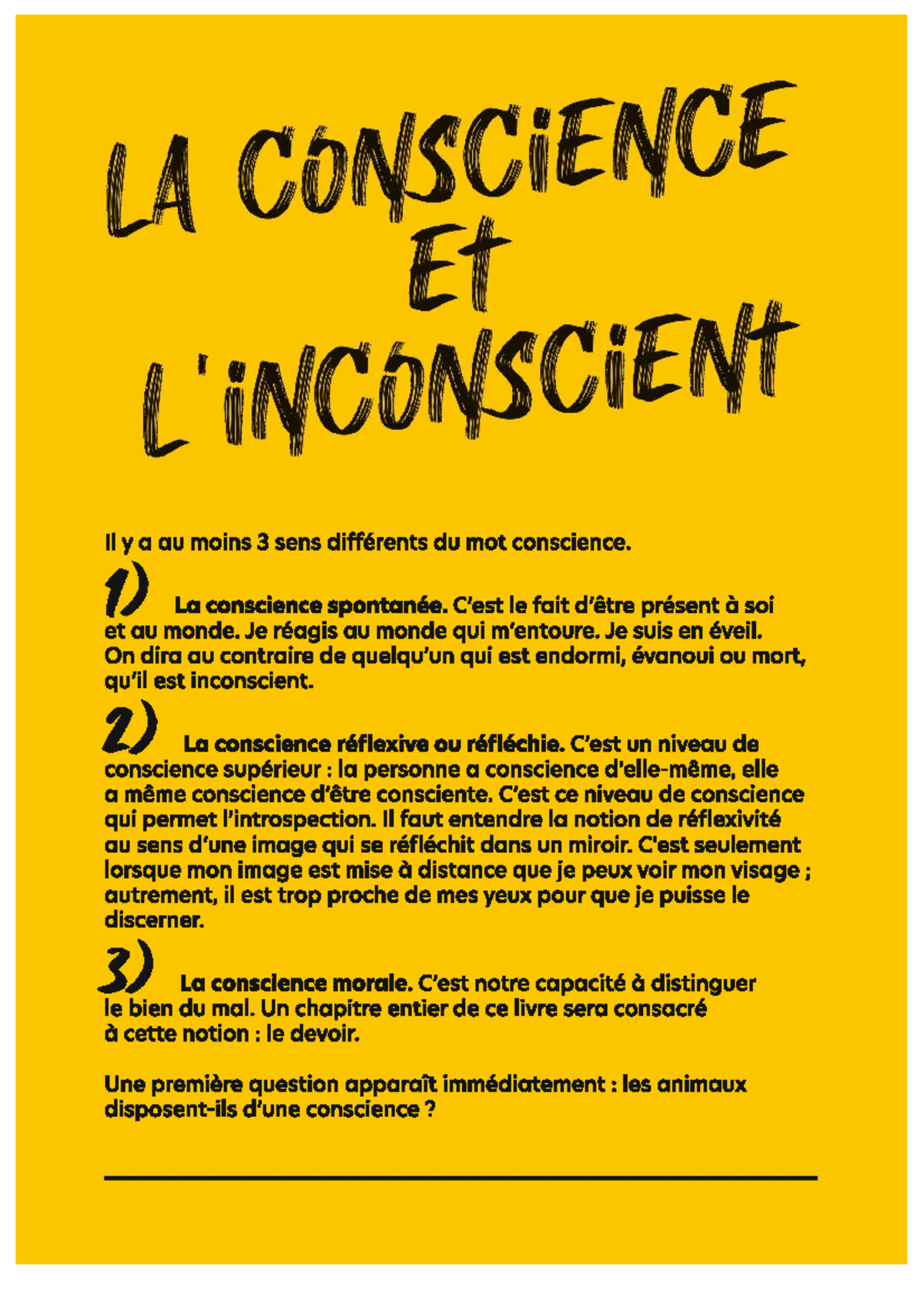 LA CONSCIENCE ET L'INCONSCIENT : Éléments de Philosophie (PHINO 24 ...