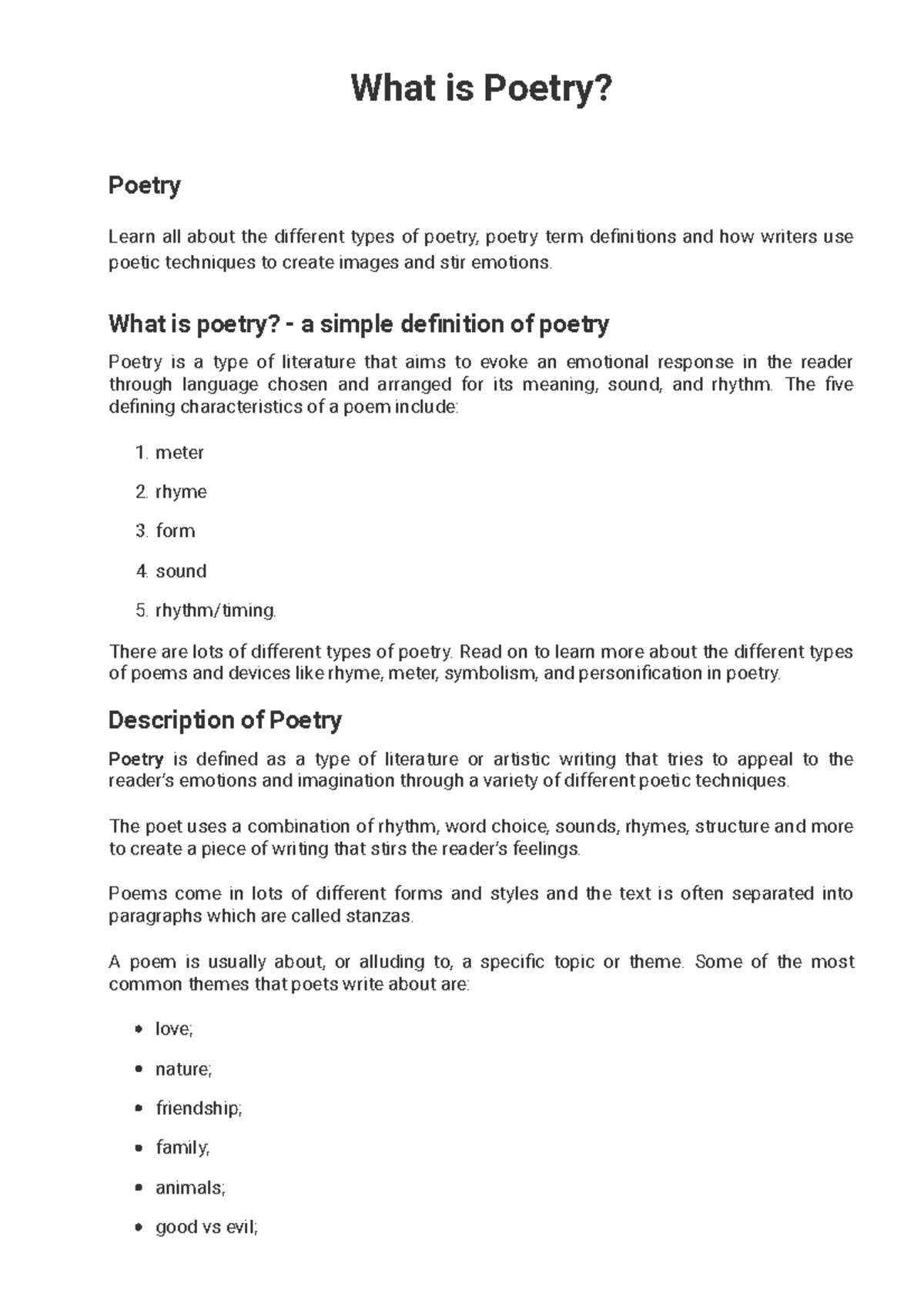 What is Poetry Poetry Terms Definition - Twinkl - Poetry Learn all ...