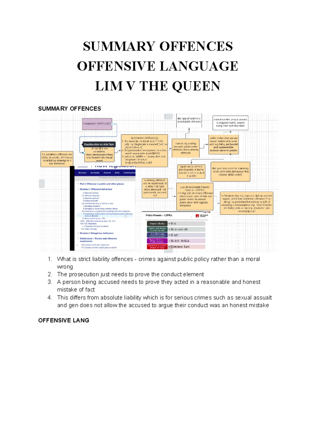 Laws1300 Week 3 Summary: Offensive Language & Strict Liability - Studocu