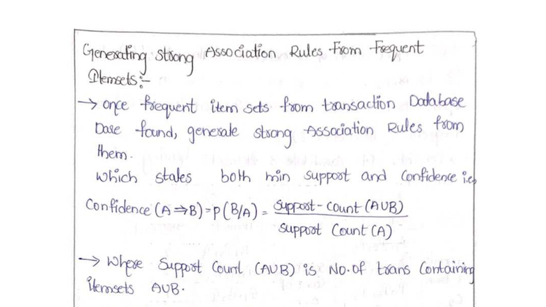 DM - Frequent Item Sets: Generating Strong Association Rules - Studocu