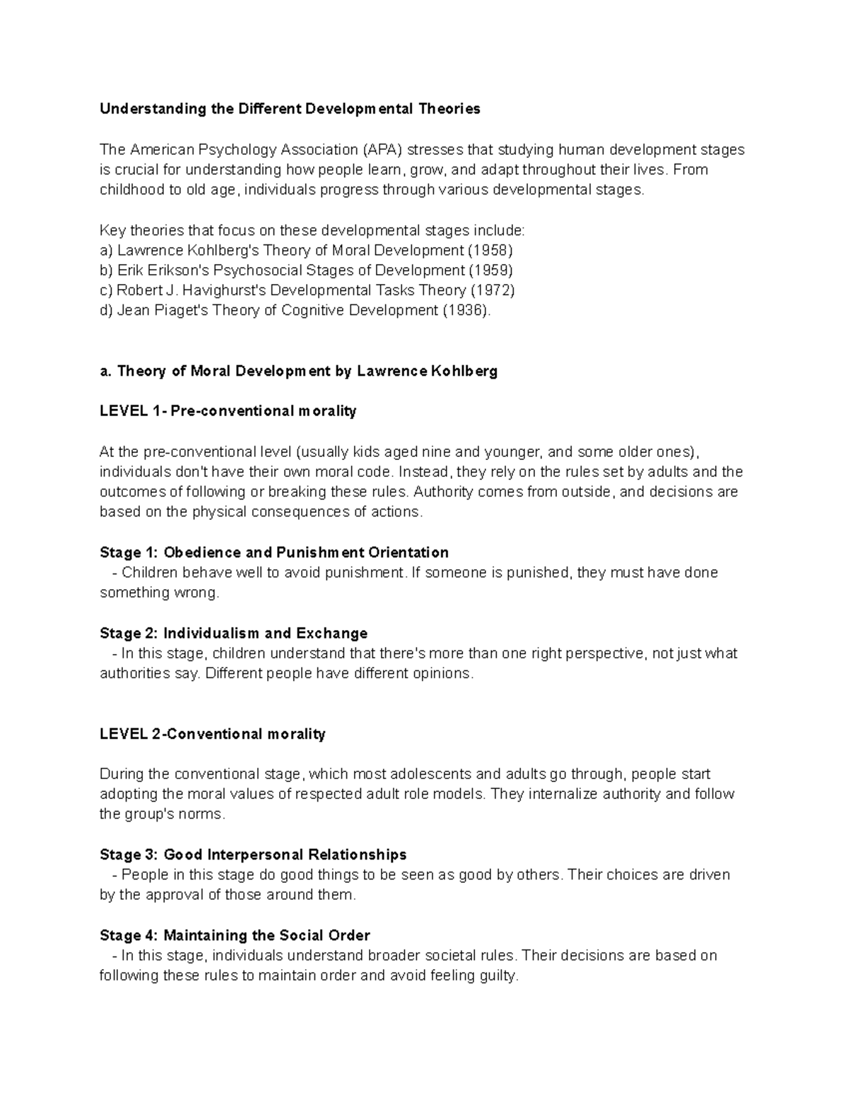 Personal Development Exam (PD 202) - Understanding Developmental Theories - Studocu