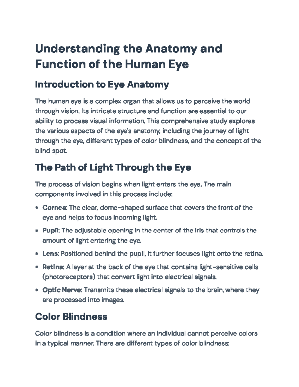 Understanding Eye Anatomy and Function: Insights on Vision Mechanics ...