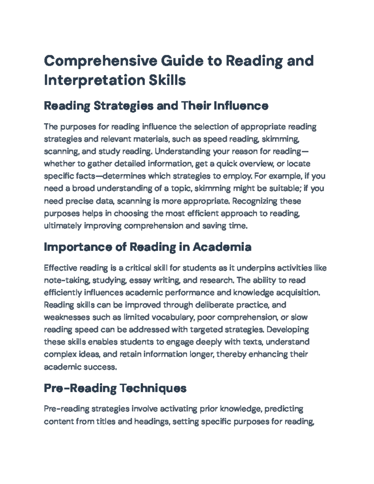 Comprehensive Guide to Reading Strategies & Interpretation Skills ...