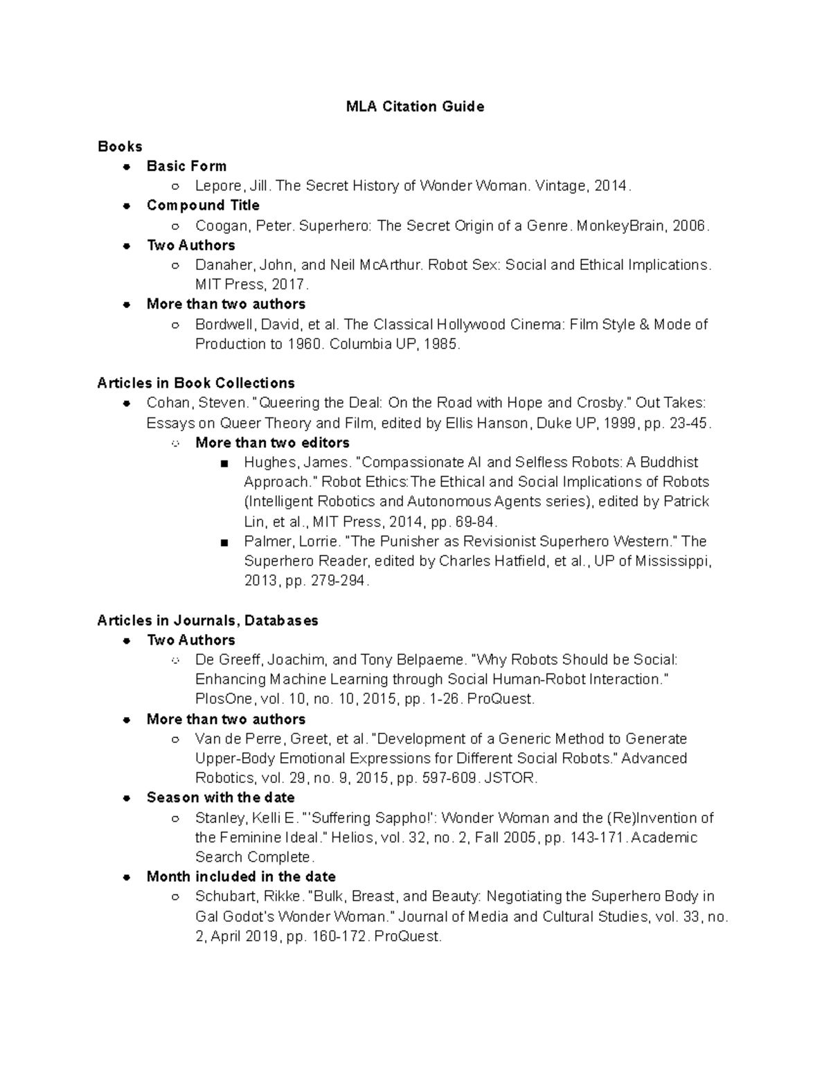 MLA Citation Guide: Formatting Examples for Books, Articles & Films ...