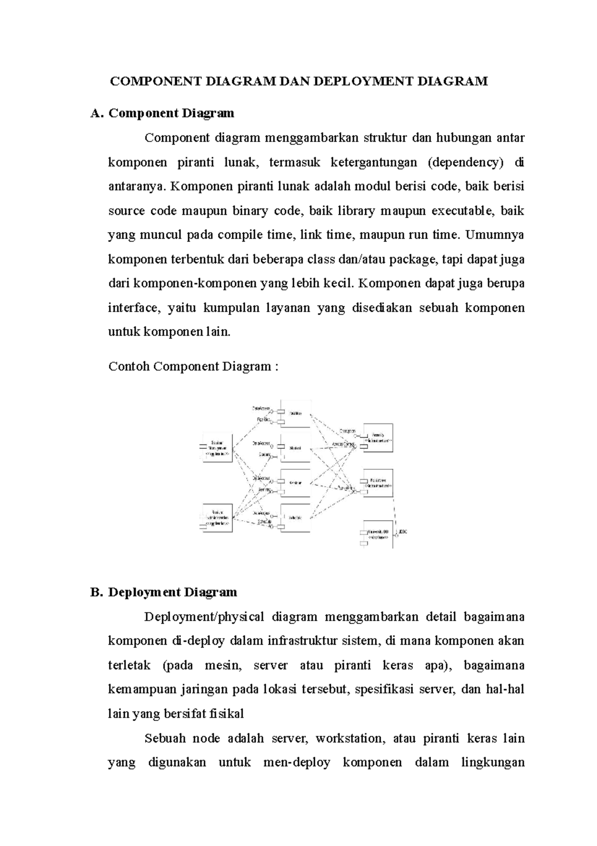 Diagram Komponen dan Deployment Dalam Sistem Piranti Lunak - Studocu