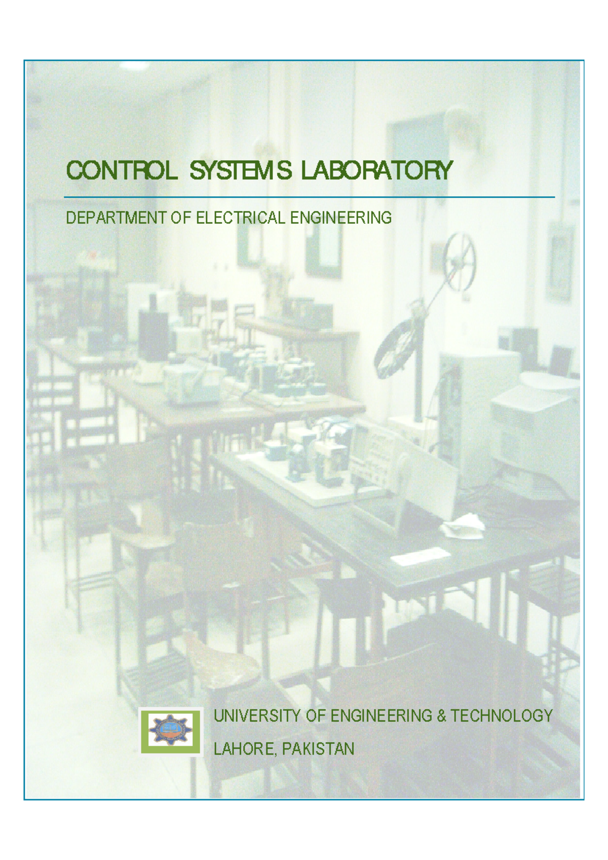 Uet - CONTROL SYSTEMS LABORATORY DEPARTMENT OF ELECTRICAL ENGINEERING ...