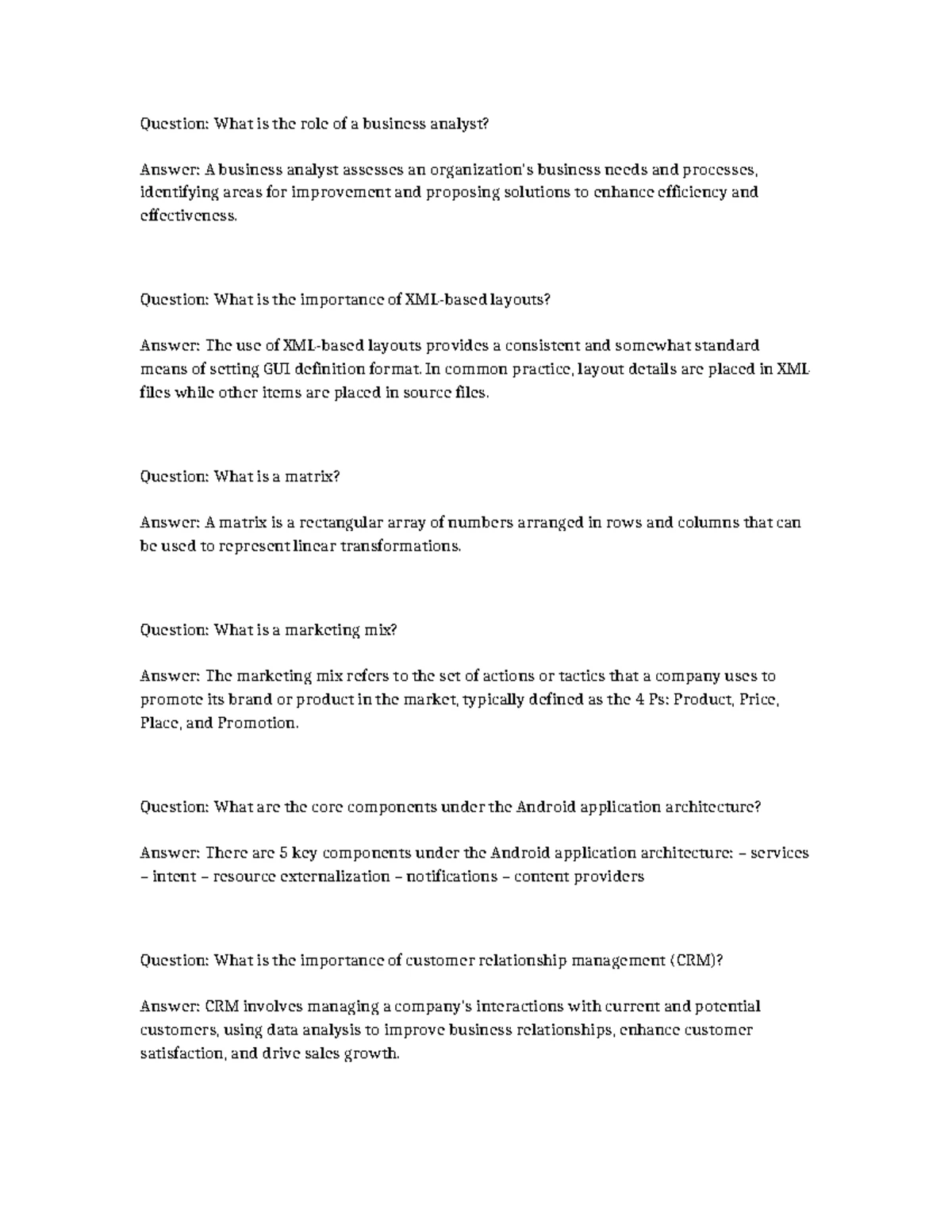 Business Concepts & Analysis: Key Definitions & Insights (Course Code ...