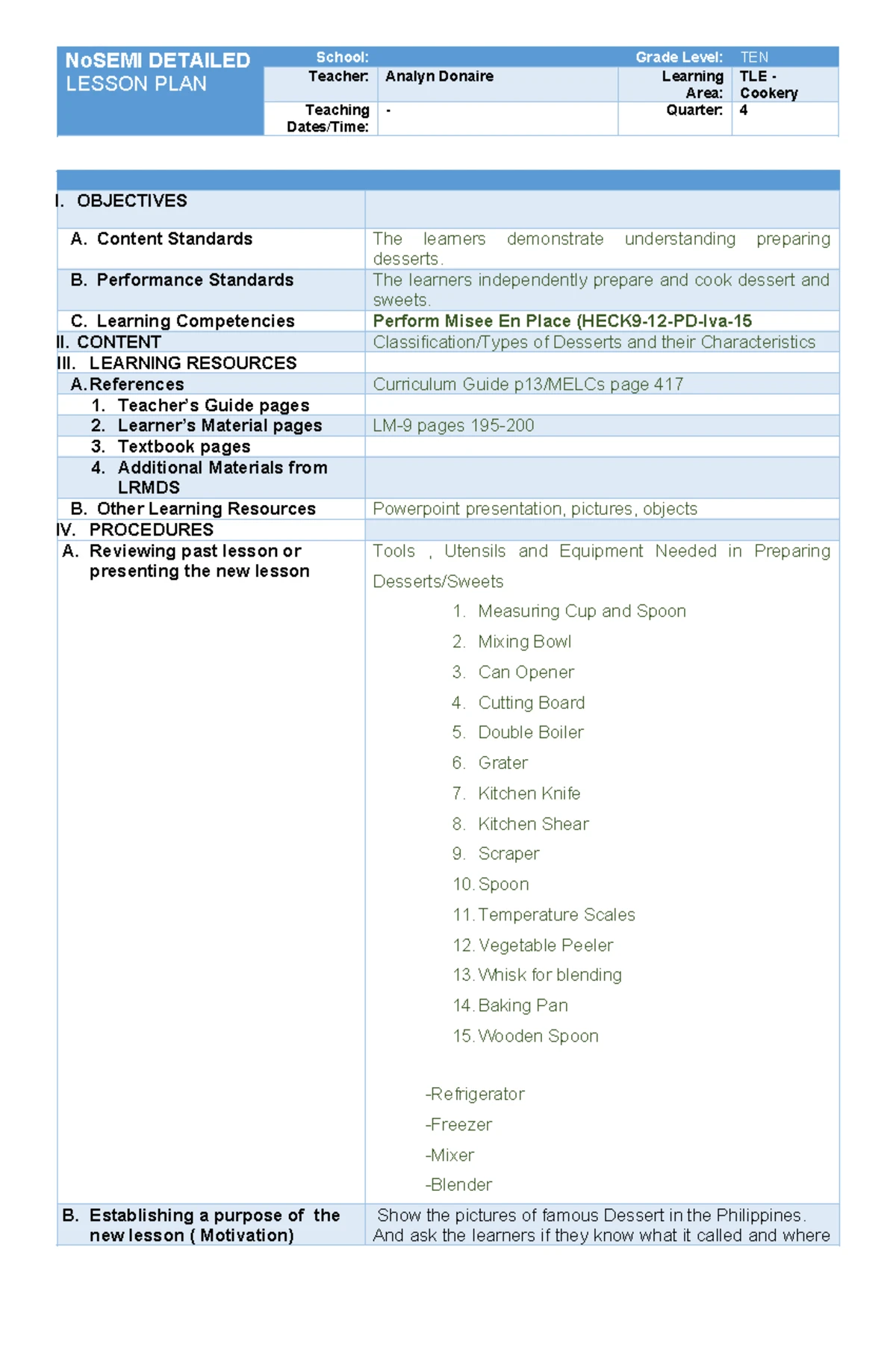 Science-6- Detailed Lesson Plan on Planets Exploration - Studocu