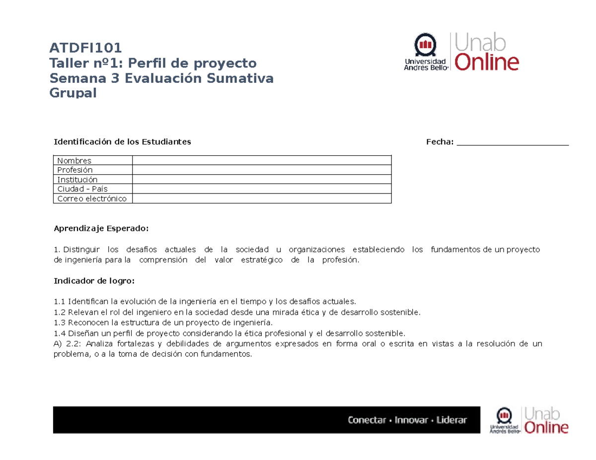 Atdfi 101 s3 entregable - Identificación de los Estudiantes Fecha ...
