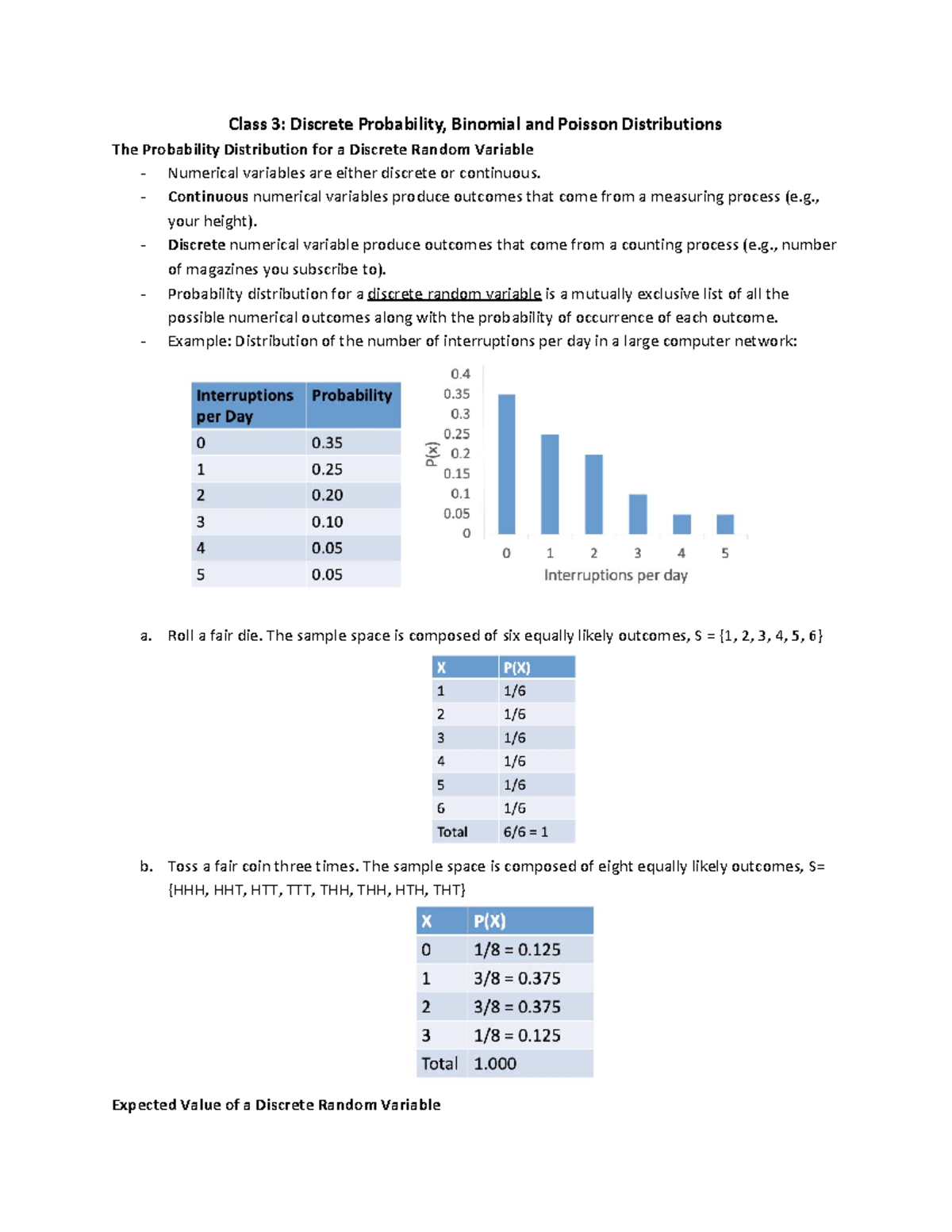 QMS 210 - Chapter 3: Discrete & Poisson Probability Distributions - Studocu