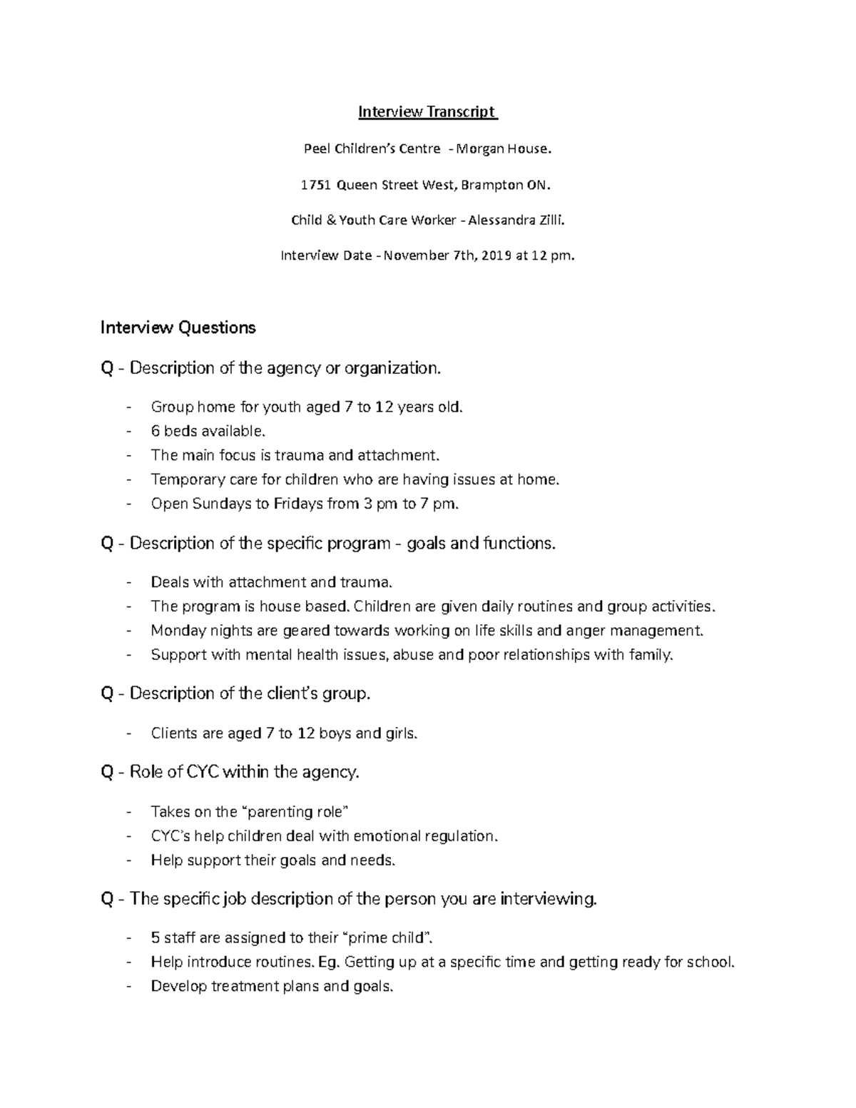 Transcript of Interview - Network Assignment - Interview Transcript ...