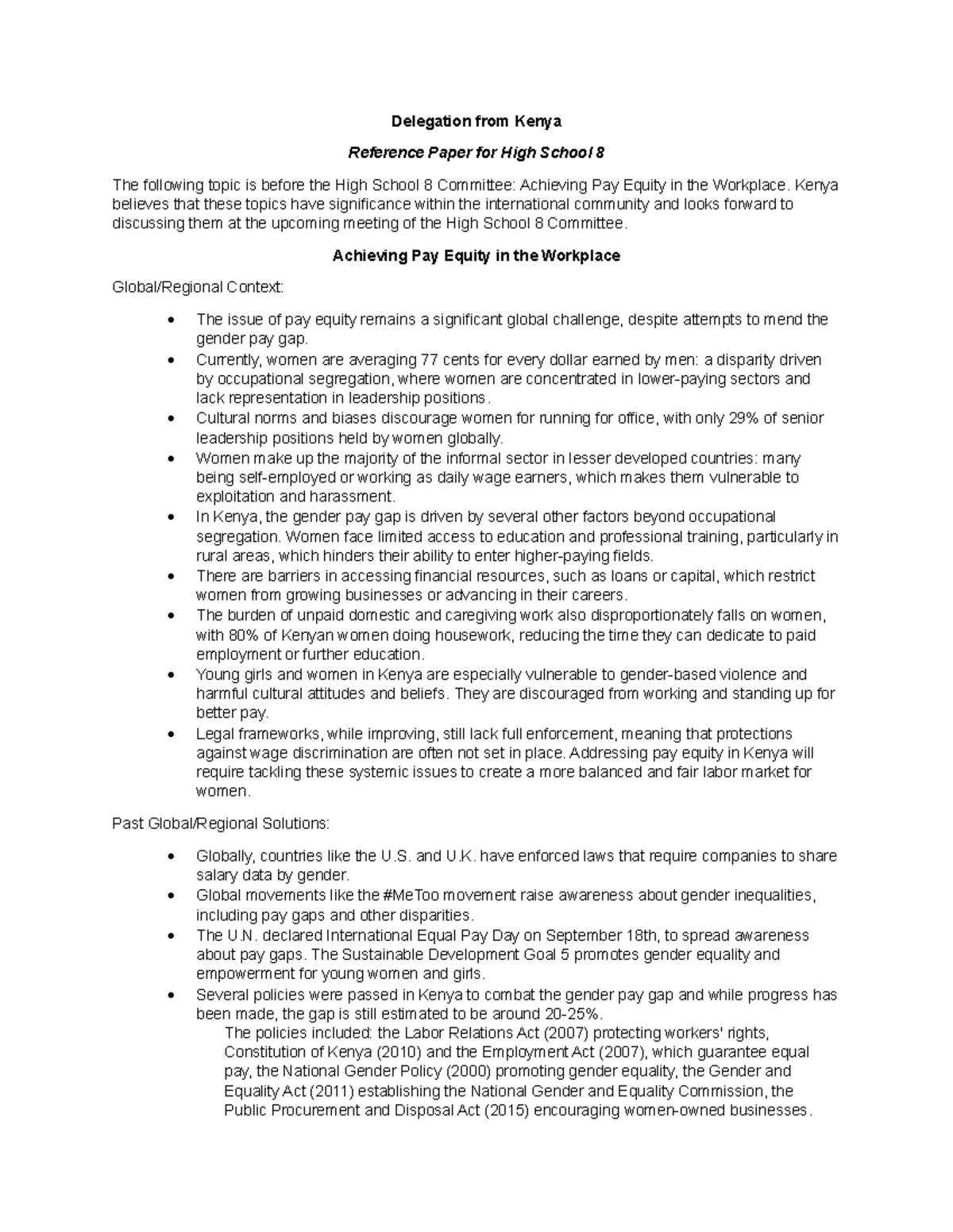 Edumun 2024 Reference Paper - Delegation from Kenya Reference Paper for ...