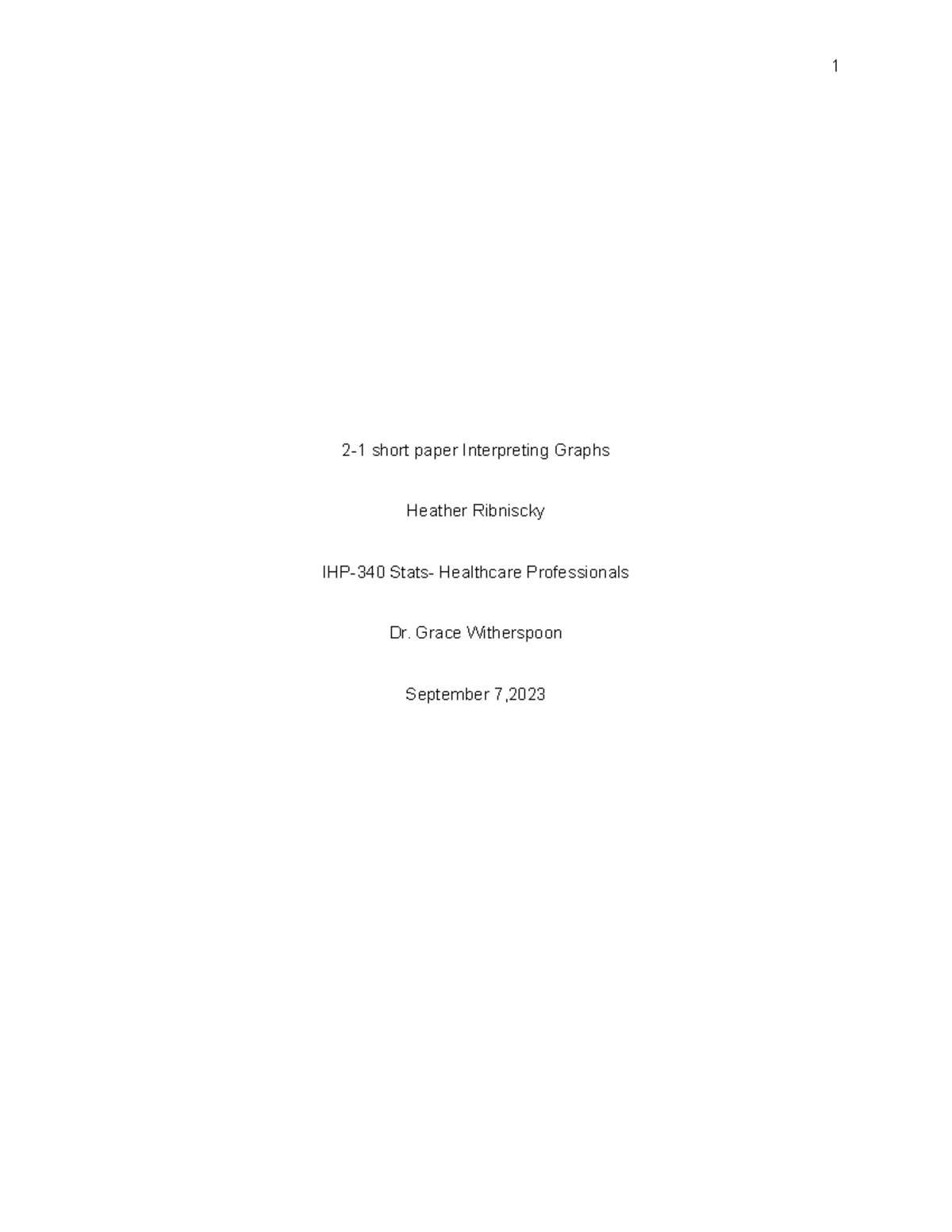 IHP-340 2-1 Short Paper: Analyzing Histogram Age Distribution - Studocu