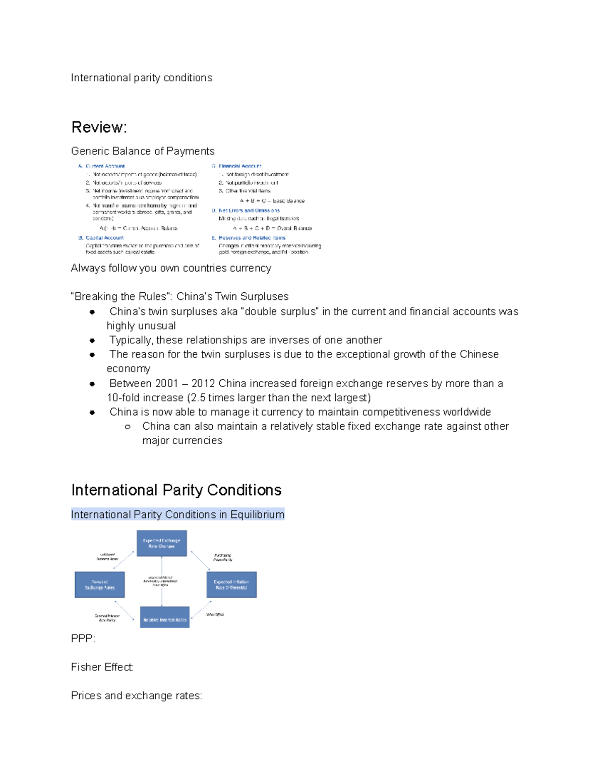 International Parity Conditions: Analyzing Twin Surpluses and Exchange ...